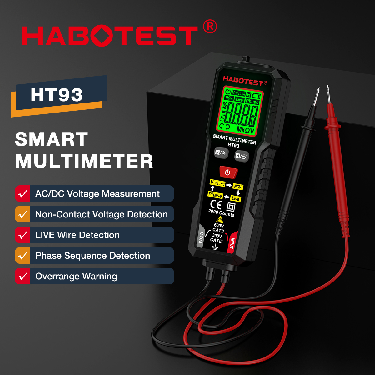 【Ship From PH】HABOTEST HT93 Smart Digital Multimeter Voltage Tester ...