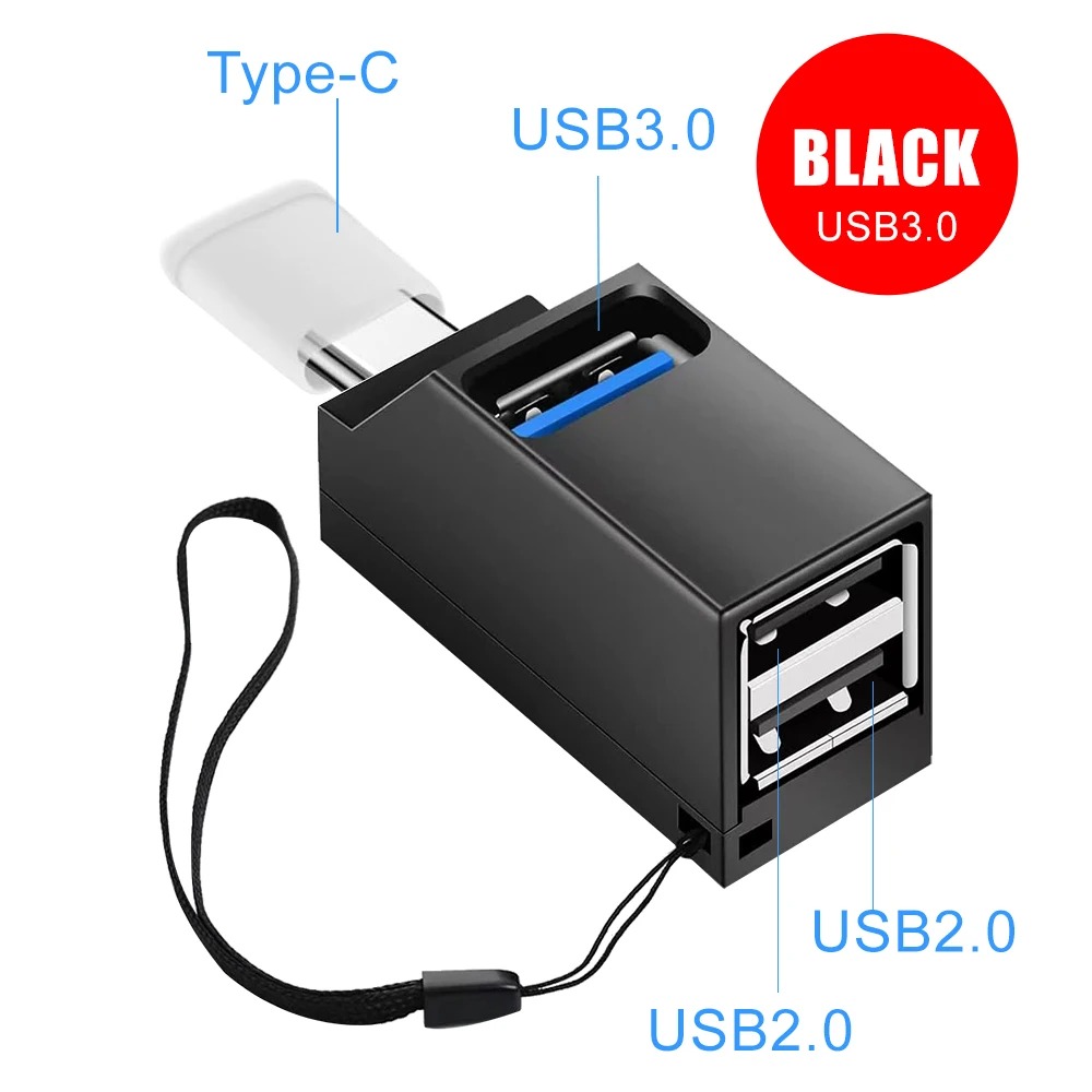 Mini USB C HUB USB3.0 Multiport Adapter Splitter USB 3.0 Data Transfer ...