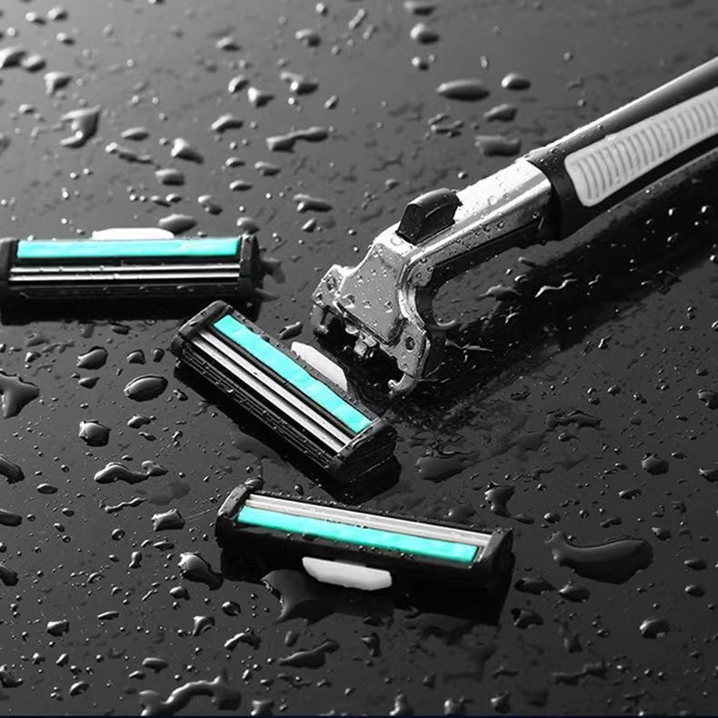 6-Layer Razor Manual Shaver Stainless Steel Classic Double Edge Blade ...