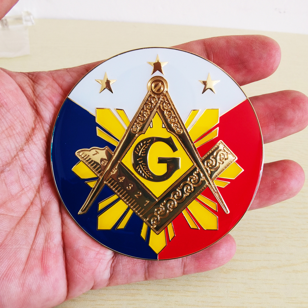 3inches Reflective Metal Mason Emblem Philippines National Flag ...