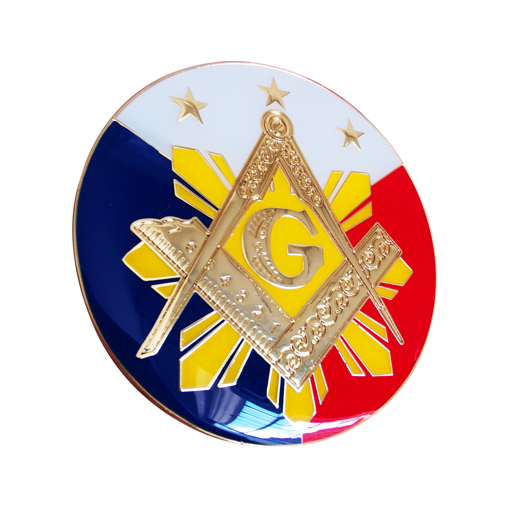 3inches Reflective Metal Mason Emblem Philippines National Flag ...