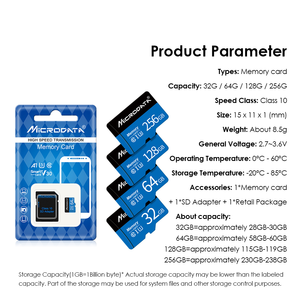 High Speed Mini SD Memory Card 256GB Class 10 Micro TF flash usb pen ...