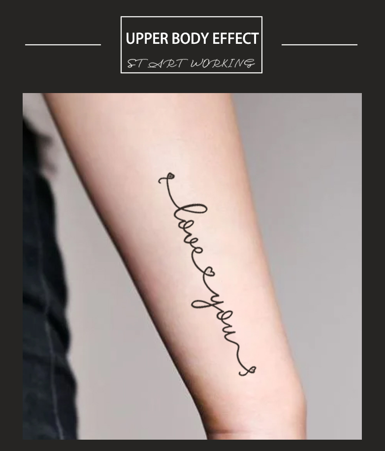 Waterproof English Text Temporary Tattoo Lasting Arm Collarbone Art ...