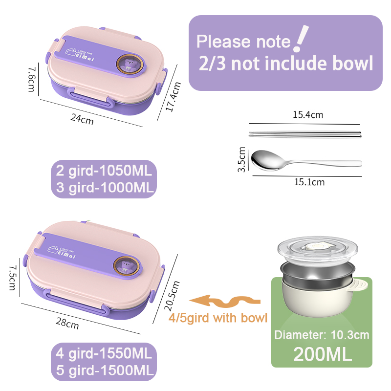 2024 New Cartoon Lunch Box For Kids 316 Stainless Steel Thermal Lunch ...