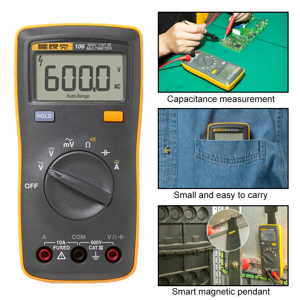 Original Fluke 106/107/101 Digital Multimeter Voltage Current ...