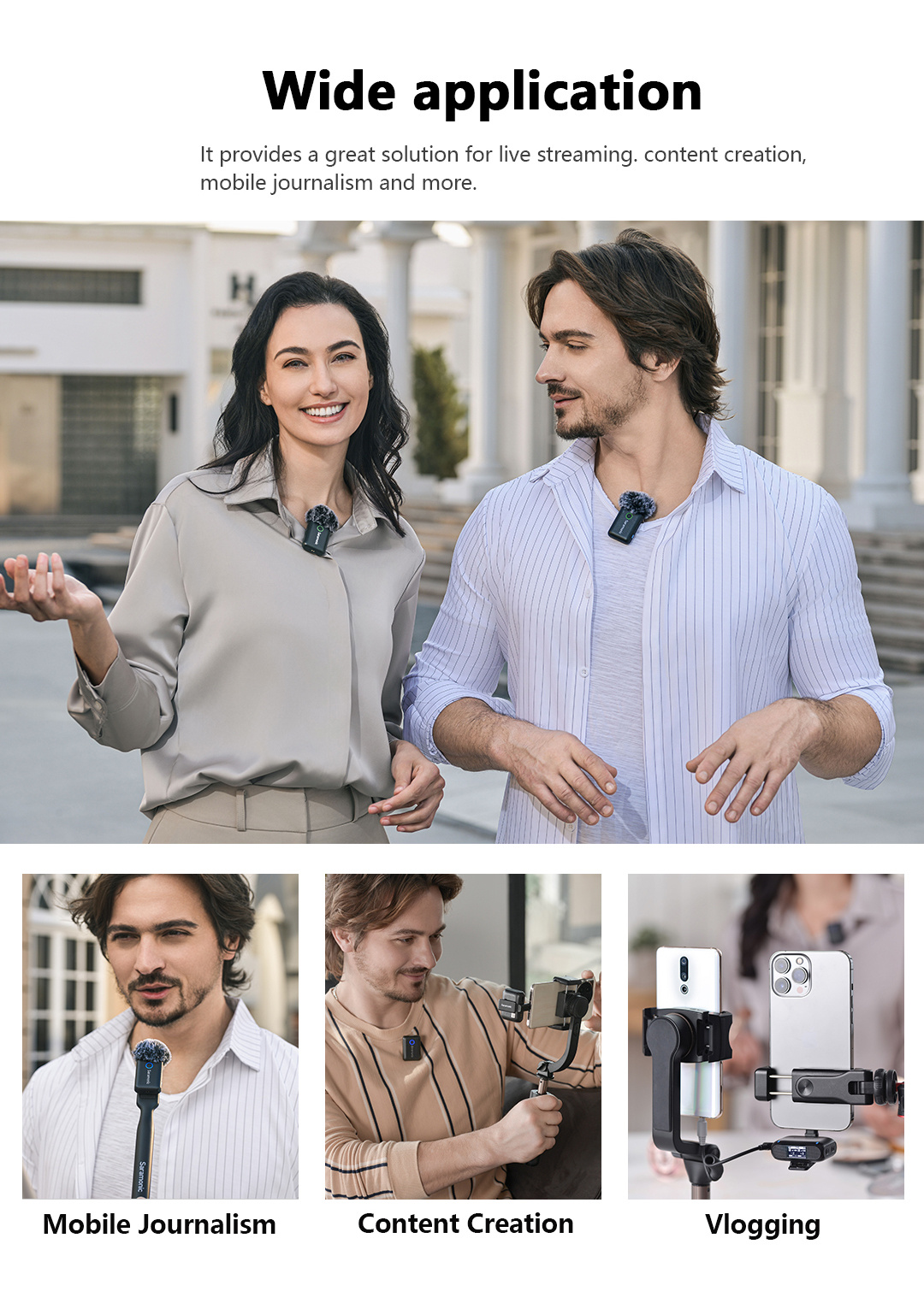 Saramonic Blink500B2+ Wireless Microphone Professional Lapel Microphone Wireless Mic 4 in 1 ...