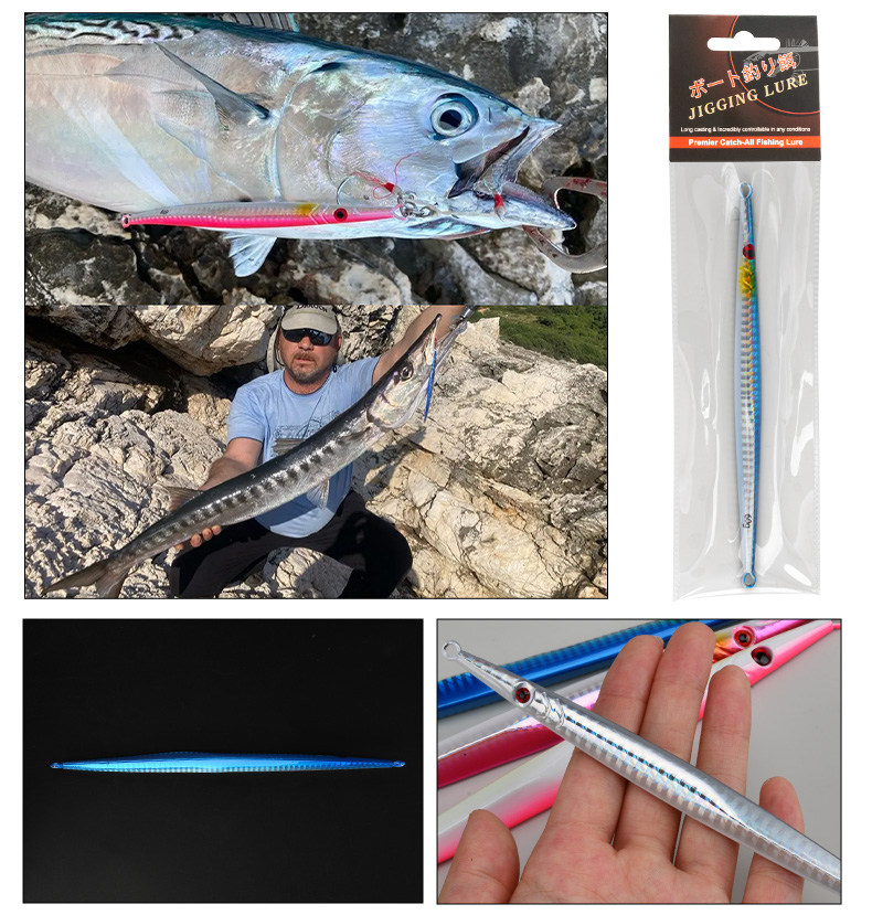 TEASER【J5】60g 80g Fishing Lure Needle Fish Fast Jigging Lure Saltwater ...