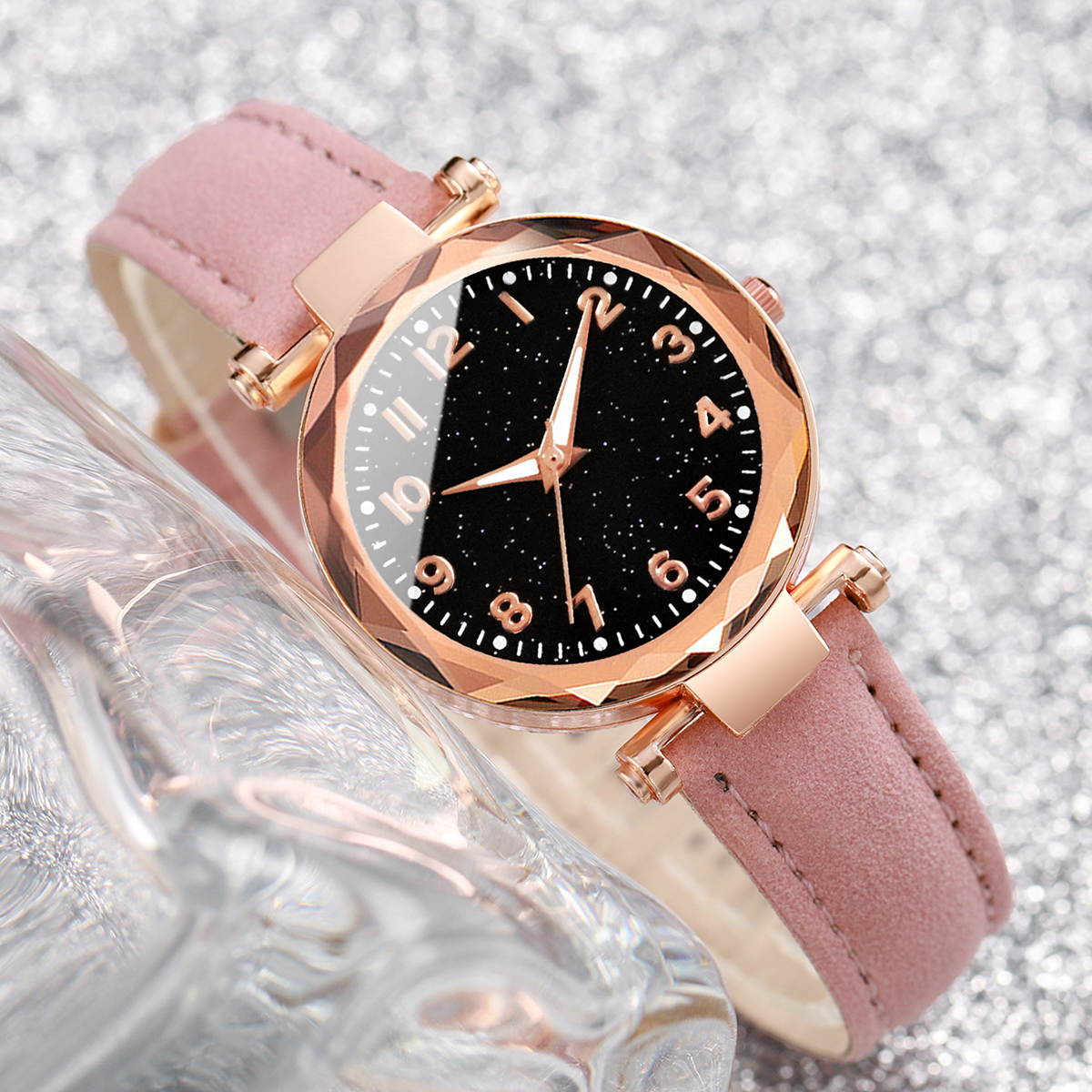 Fashion Arabic Dial Women's Watch Casual Leather Band Quartz Watches ...