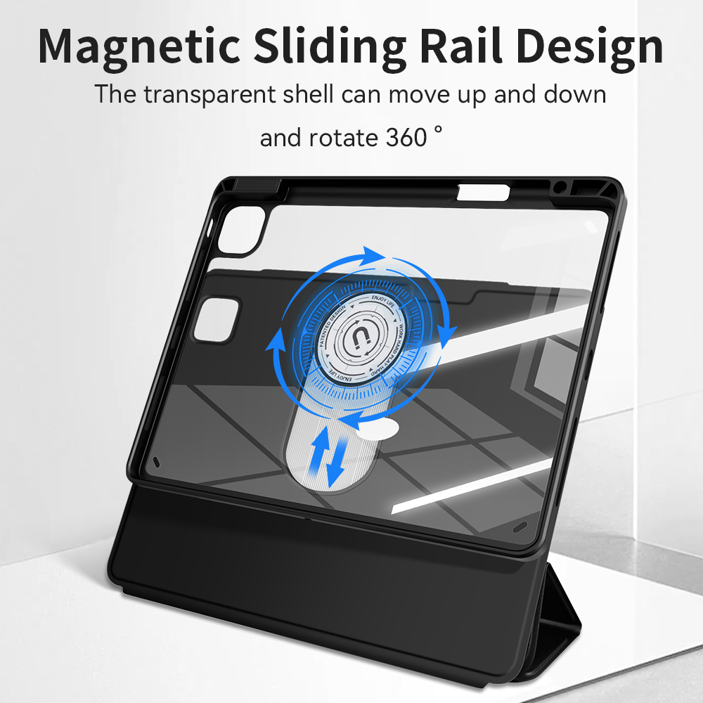 360 ° Magnetic Detachable Separation Sliding Rail Case for iPad Air 6th ...