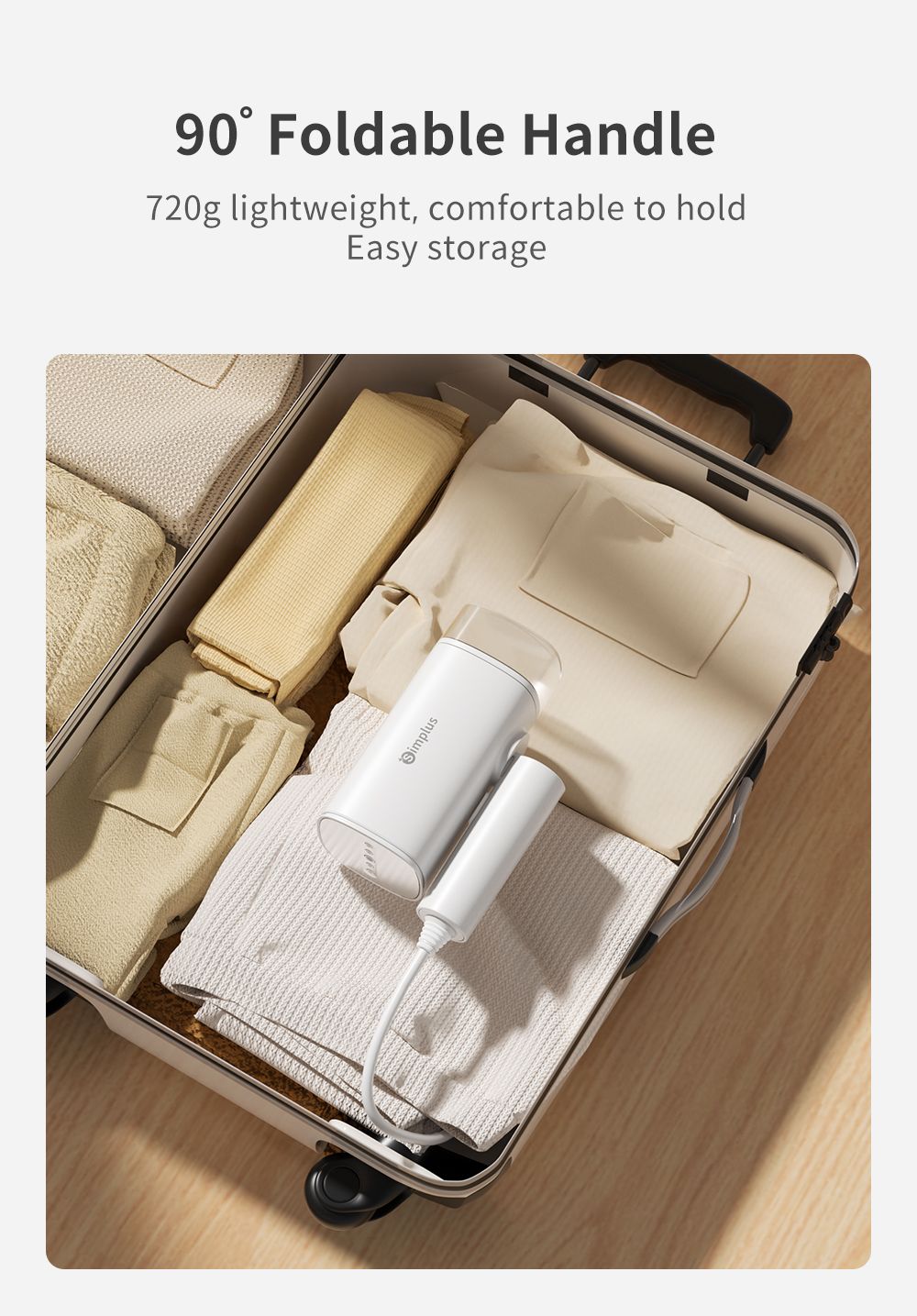 Simplus Steam Iron Handheld Garment Steamer 180ml Water Tank Foldable ...