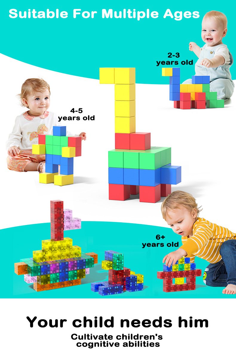 Magnetic Cube Children Assemble Educational Building Block Cube Toy ...