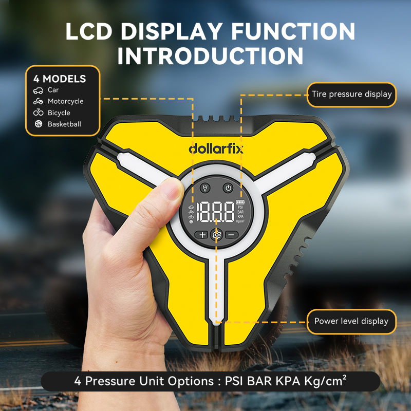 DollarFix CL61 Tire Inflator 150 PSI Portable Car Air Pump With LED ...