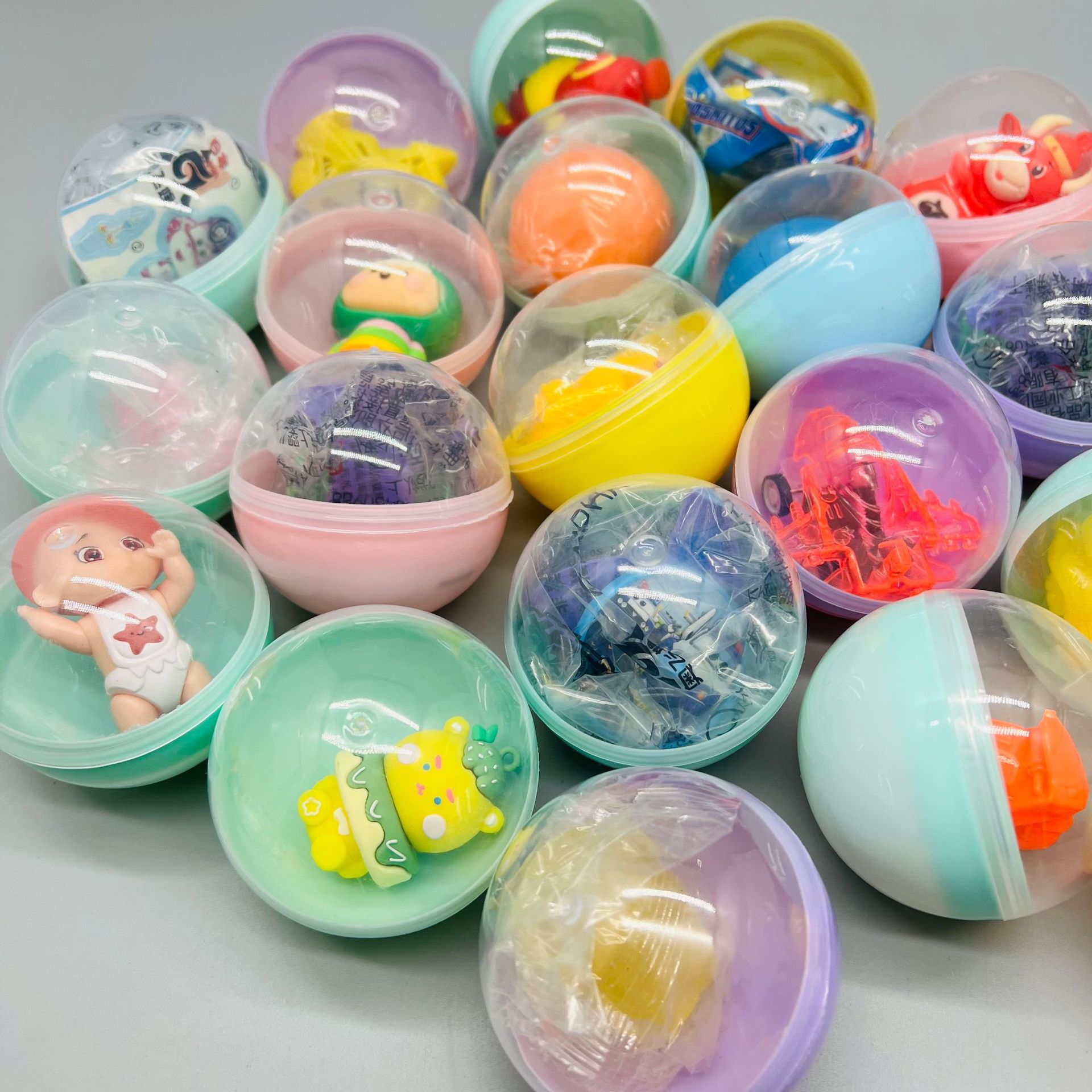 30/50Pcs Cartoon Mini Cute Egg Fun Ball Small Toy Kindergarten Sharing ...