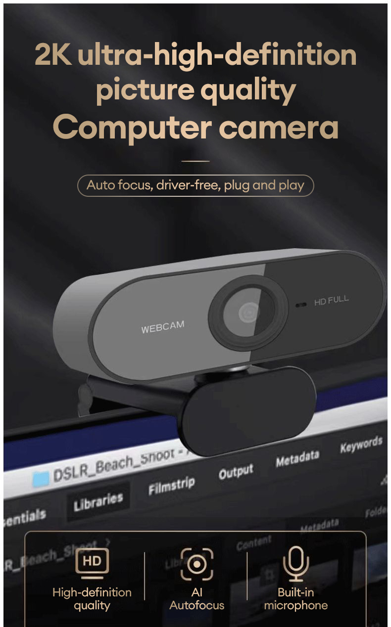 V380 PRO 2K Full HD Webcam With Microphone For PC Video Call Laptop ...