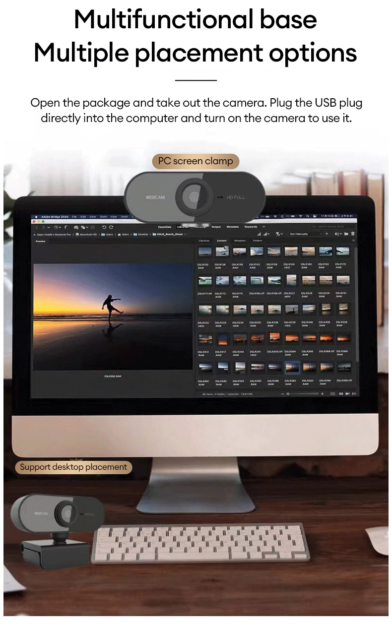 V380 PRO 2K Full HD Webcam With Microphone For PC Video Call Laptop ...