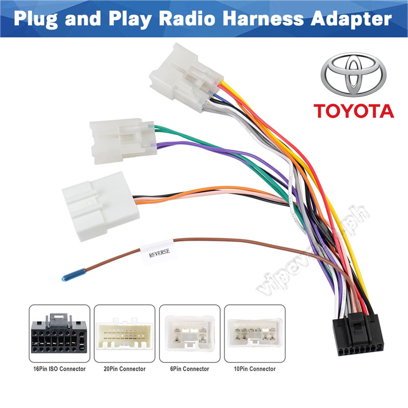 16P Car Head Unit Wire Harness Adapter For Toyota Car Radio Harness ...