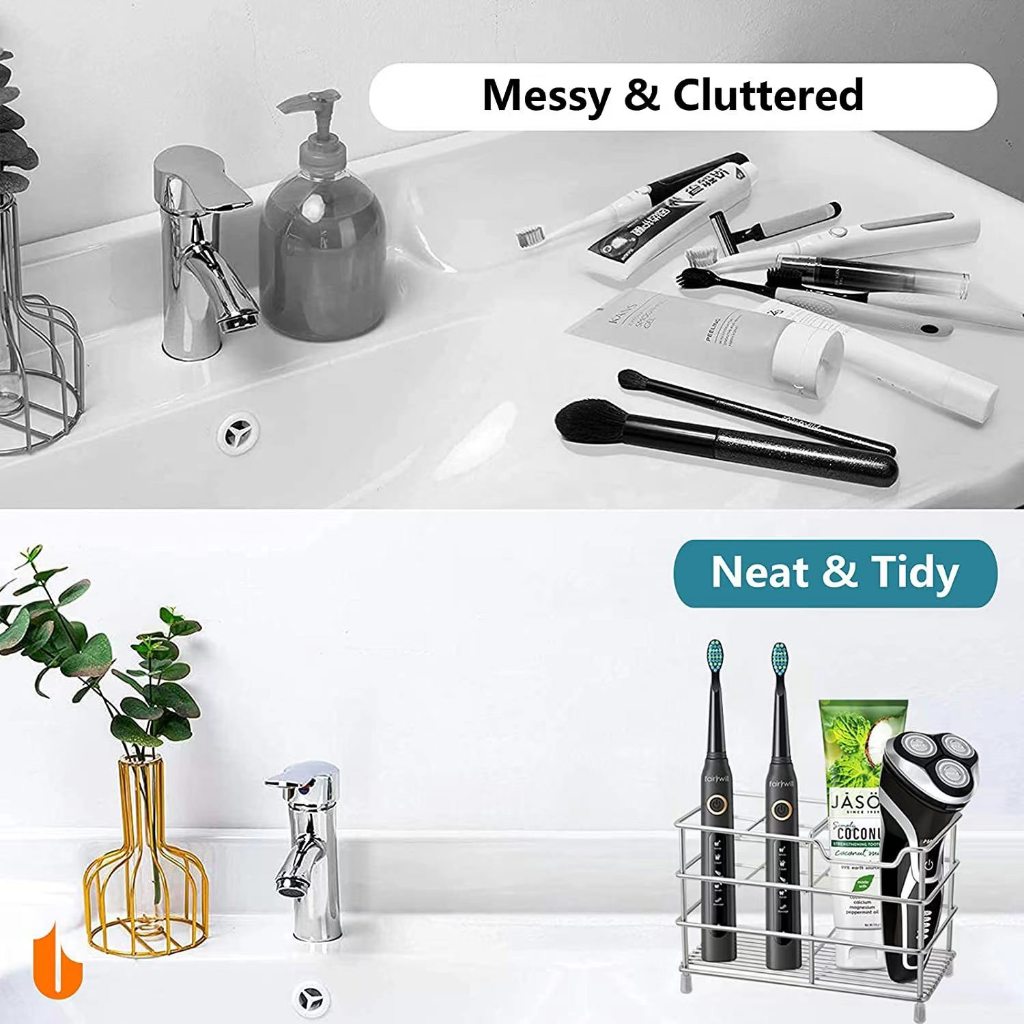 Actver Stainless Steel Electric Toothbrush Holder, Punch-free Storage ...