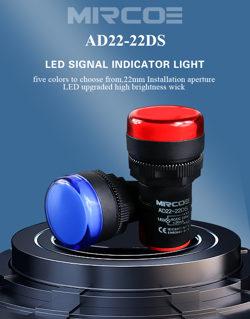 MIRCOE AD22-22 led pilot lamp panel indicator light red blue yellow ...