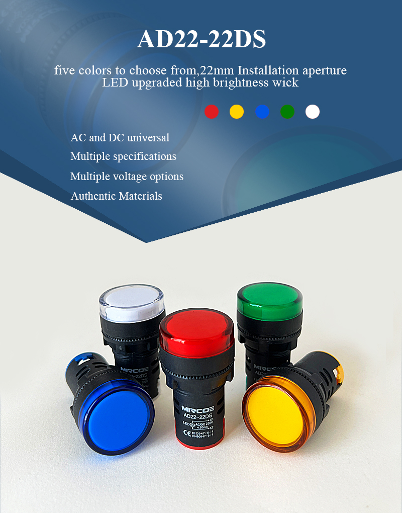 MIRCOE AD22-22 led pilot lamp panel indicator light red blue yellow ...