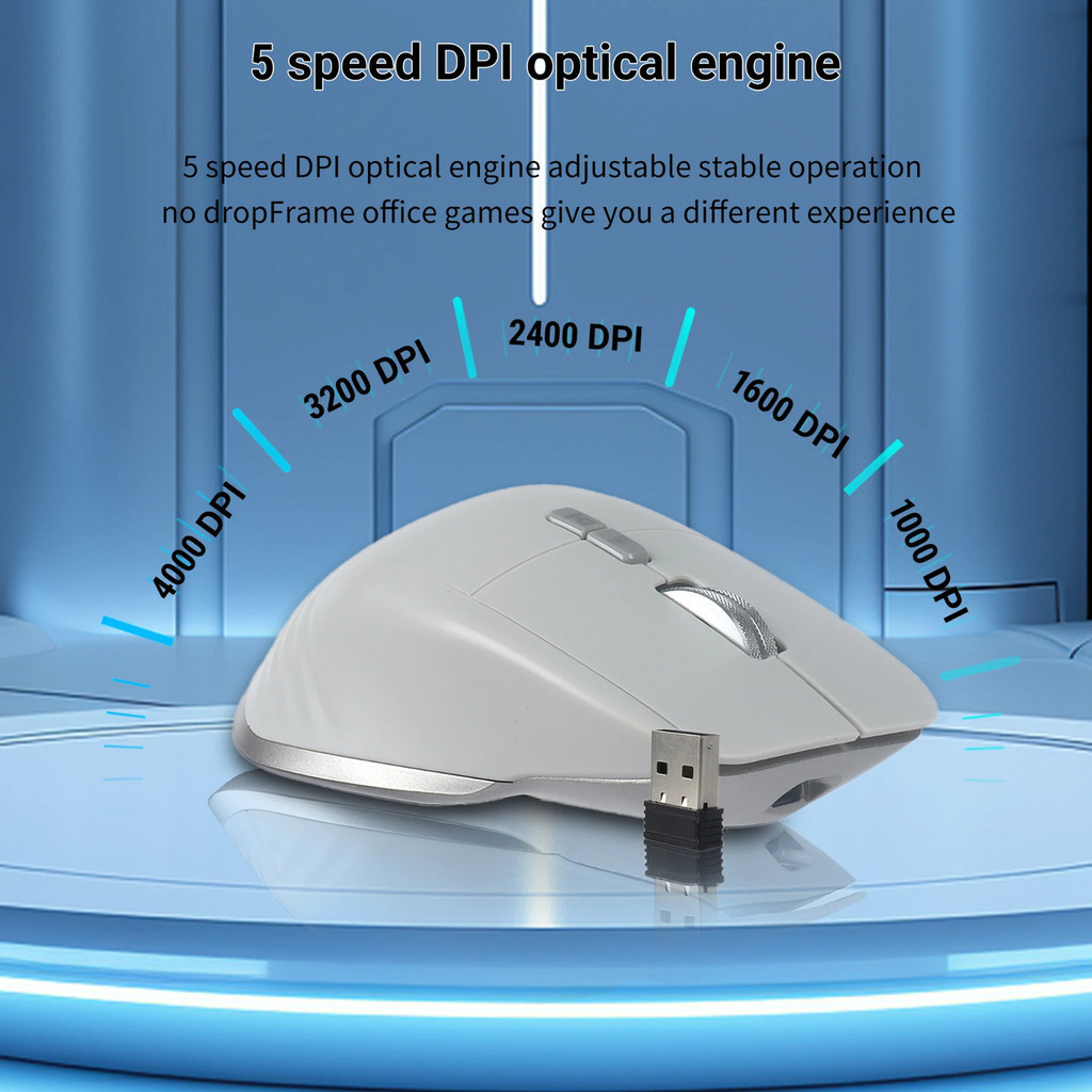 Wireless Mouse Bluetooth+2.4G Tri-mode Mouse Mute Ergonomic Gaming ...