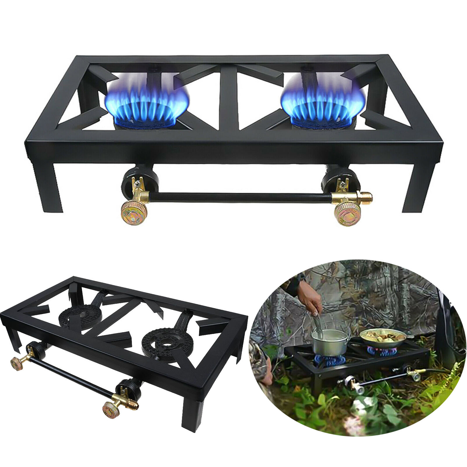 Gas Stove Stainless Steel Single and Double Burner Stove Outdoor ...