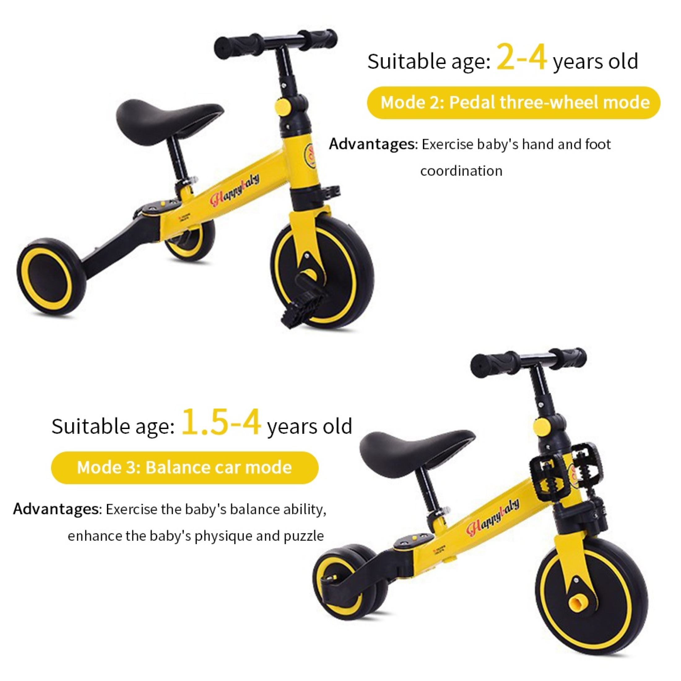 Eagles Balance Bike Tricycle Bike for Kids 3 in1 Multi-function Baby ...