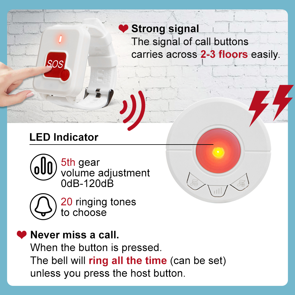 Emergency Bell for Elderly Patient Nurse Calling System Panic Alarm ...