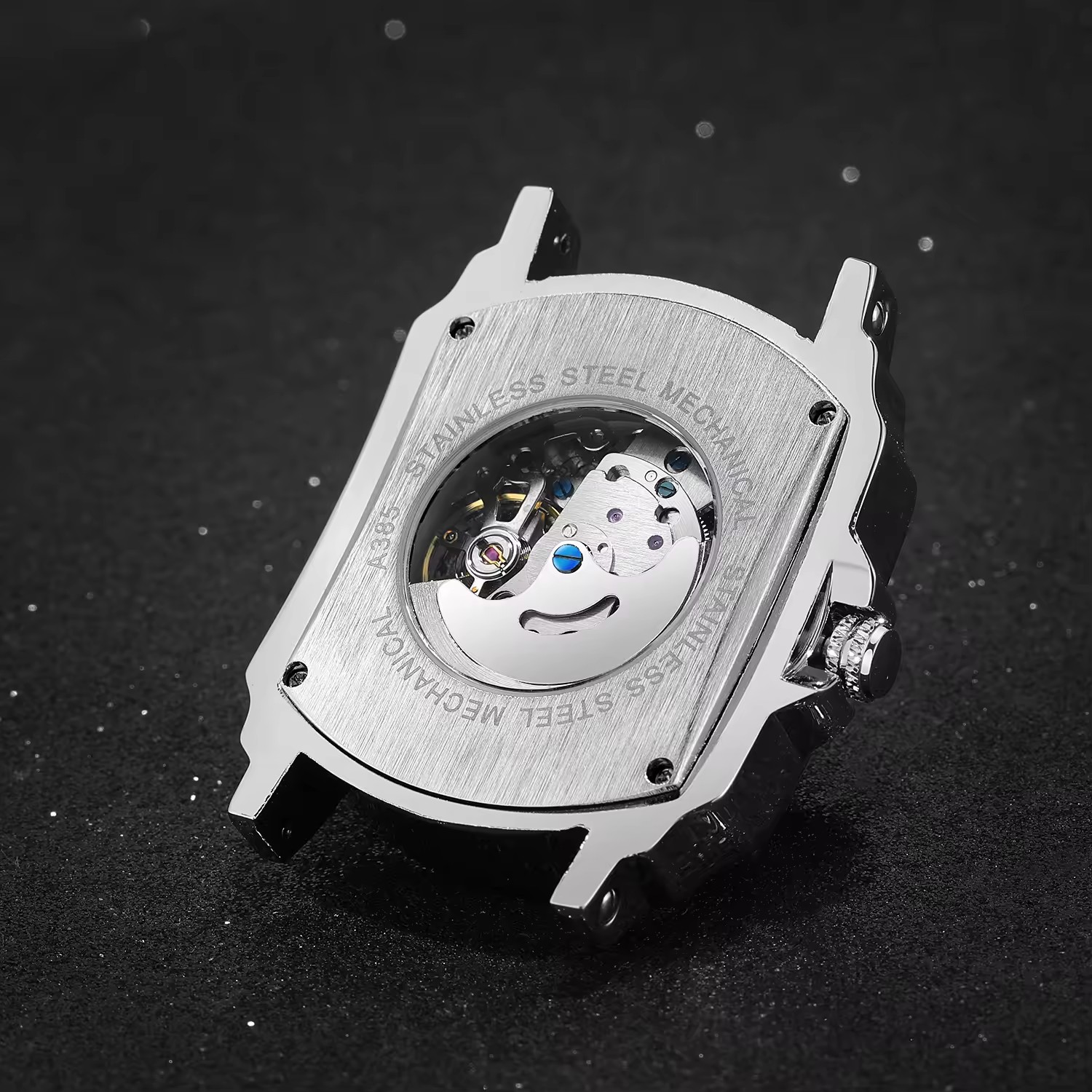 T-Winner automatic mechanical watch silver hollow stainless steel strap ...