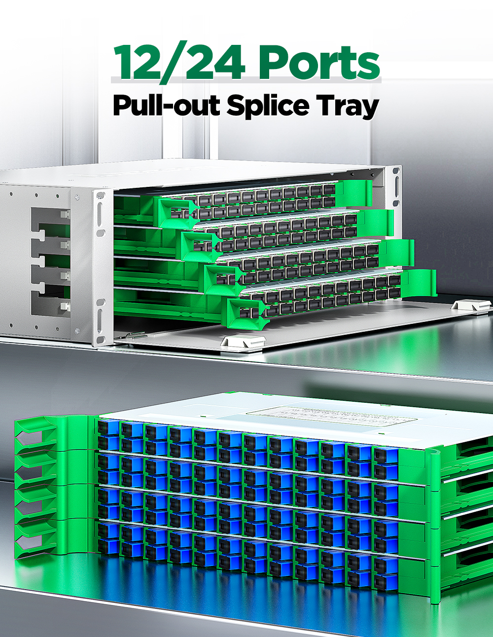 AMPCOM Pull-out Slide Splice Tray for FIber Optic ODF Enclosure Full ...