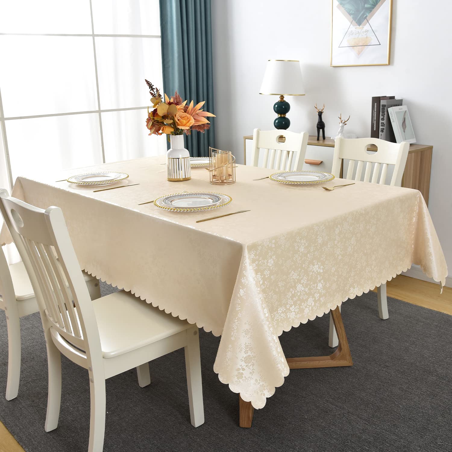 Luxury Table Cloth 4/6/8 Seater Rectangular Dining Table Cover ...
