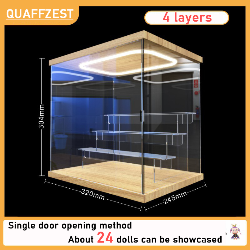 3-6 Layer Ring LED Light Acrylic Display Case with Door for Action ...