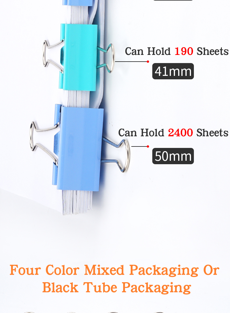 120PCS Color Binder Clips Paper 19/32/50mm Multipurpose School Metal ...