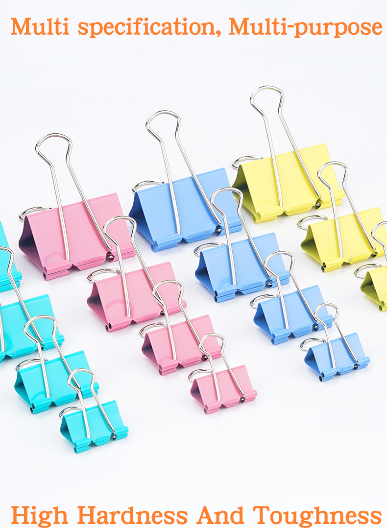 120PCS Color Binder Clips Paper 19/32/50mm Multipurpose School Metal ...
