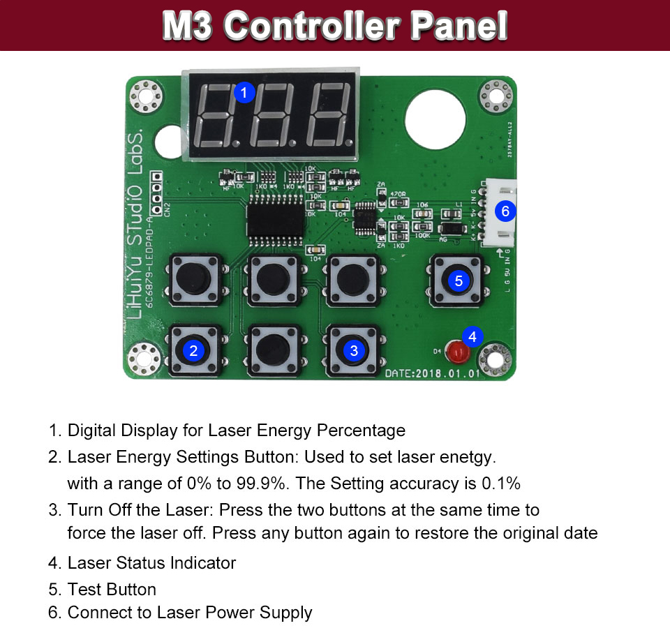 Dragon Diamond K40 Series LIHUIYU M3 Nano Laser Controller Mother Main ...