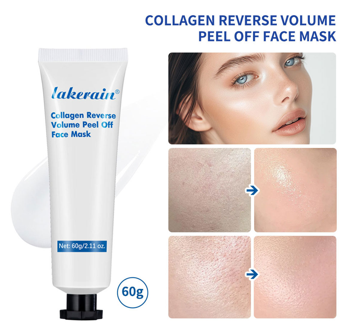 Lakerain Collagen Reverse Volume Peel Off Face Mask, Anti-Wrinkle Anti ...