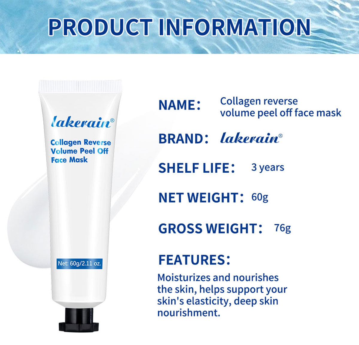 Lakerain Collagen Reverse Volume Peel Off Face Mask, Anti-Wrinkle Anti ...