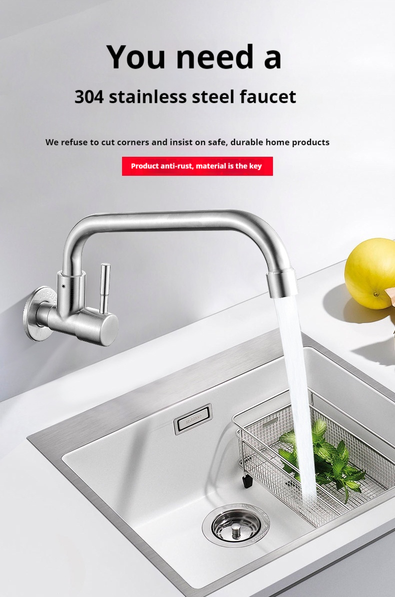 In-wall Faucet Wall Type Horizontal 304 Stainless Steel Universal ...