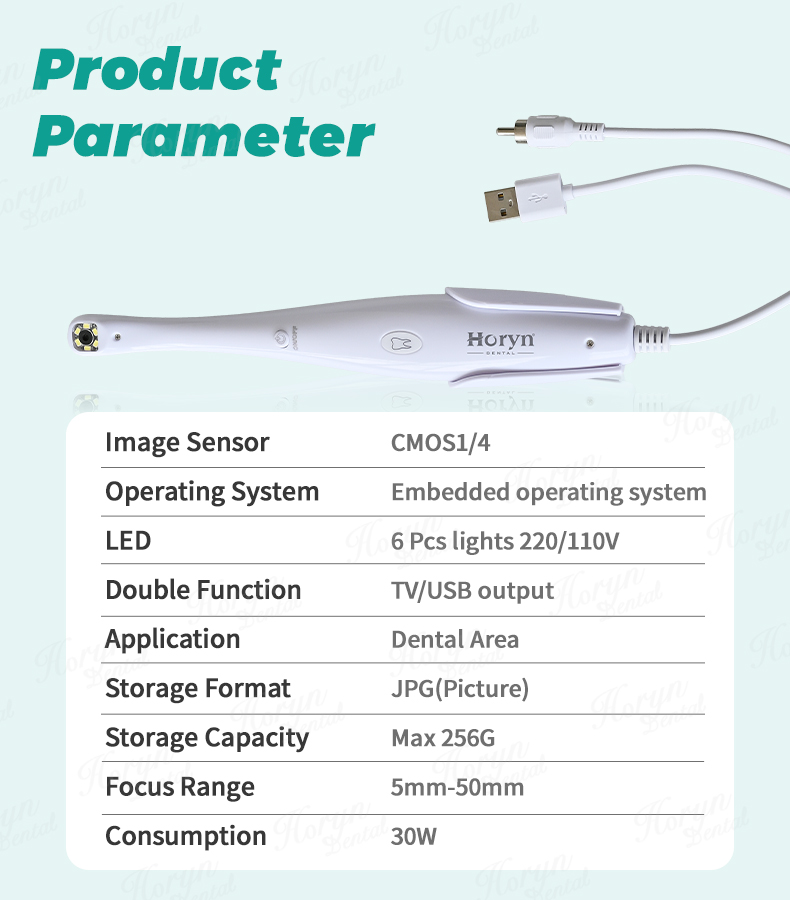 Dental Endoscope Wired Intraoral Camera VGA TV Output with SD Card ...