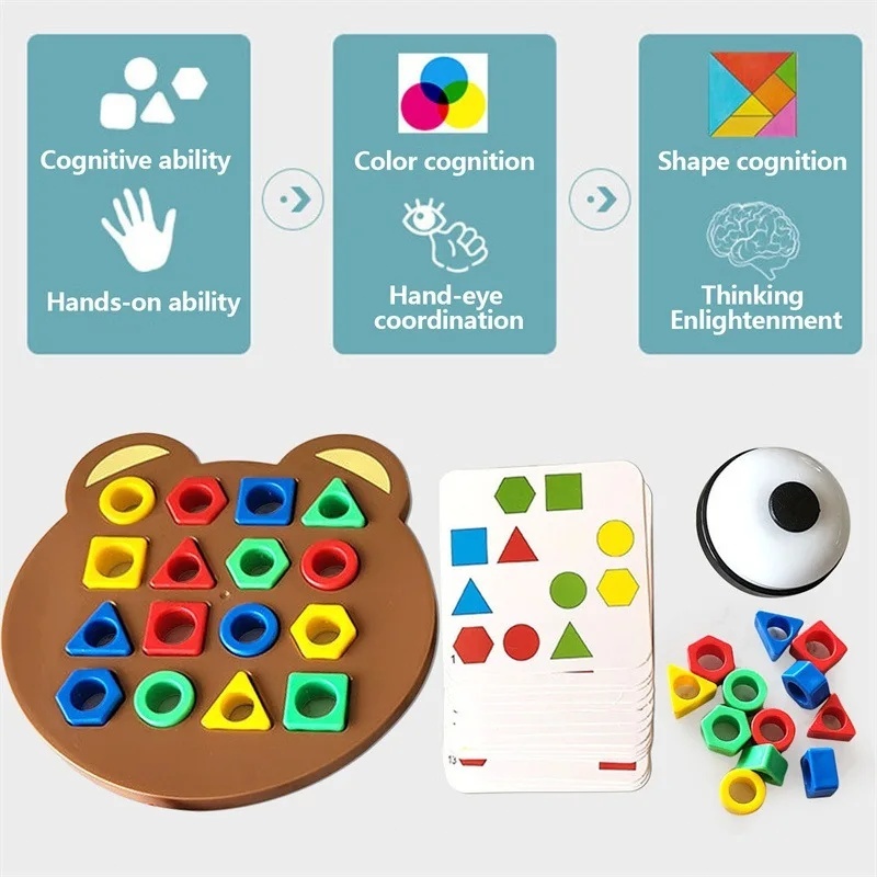 Kids Pairing Training Shape Matching Game Logical Thinking Geometric ...
