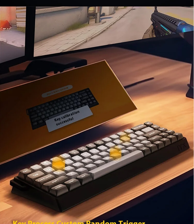 LYX MU68 e-sports magnetic axis keyboard wired single-mode transparent ...