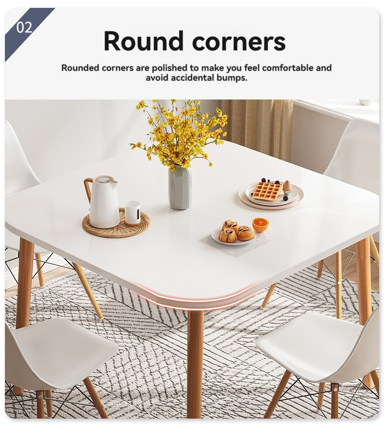 Nordic Wood Square Table Dining round Study table Computer Dek Dining Table ModernSimple Solid ...