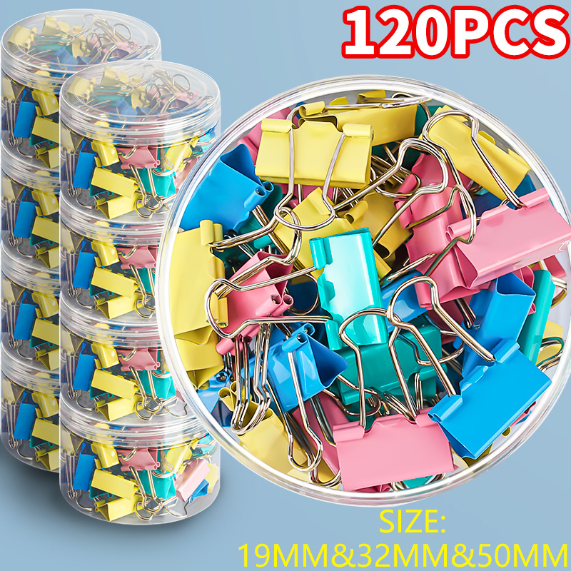 120PCS 19/32/50MM High Quality Colorful Black Long Tail Clip ...