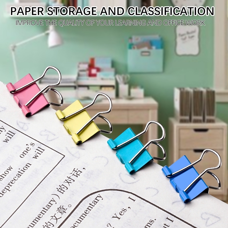 120PCS 19/32/50MM High Quality Colorful Black Long Tail Clip ...