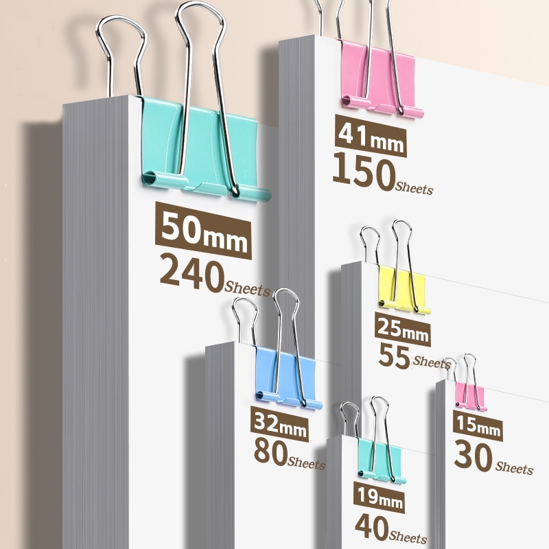 120PCS 19/32/50MM High Quality Colorful Black Long Tail Clip ...