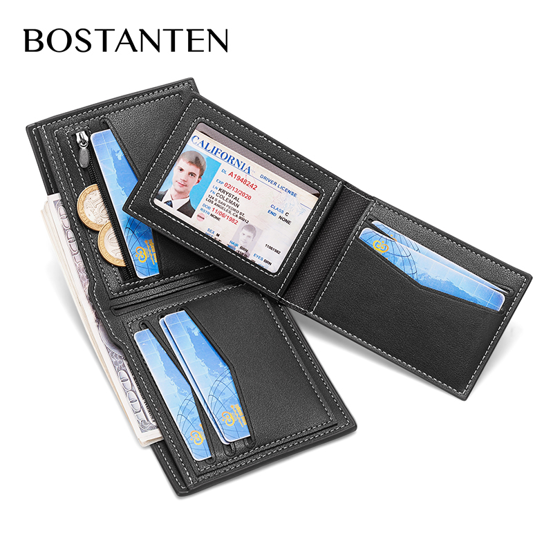 BOSTANTEN Men's belt and wallet set, high quality zipper wallet ...