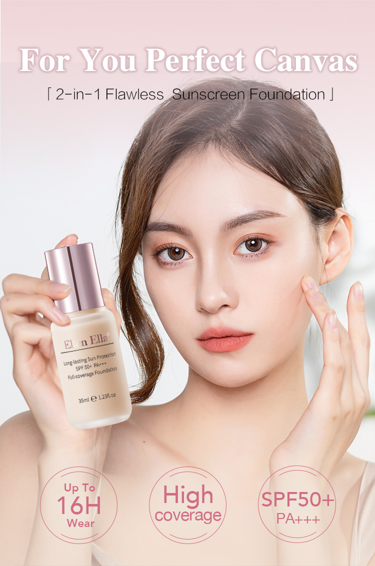 Ellen Ella Korea Foundation High Concealer Sunblock Flawless Dewy Skin Finish SPF50+ PA ...