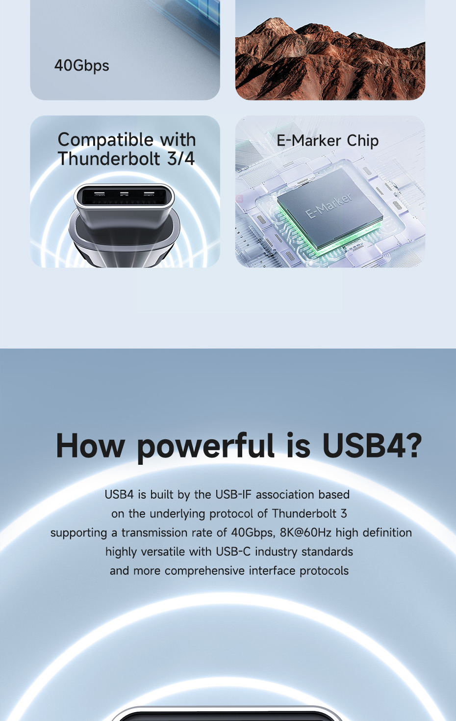 Hagibis USB4 Data Cable 40Gbps USB C to Type C Short Cable PD 240W 8K ...