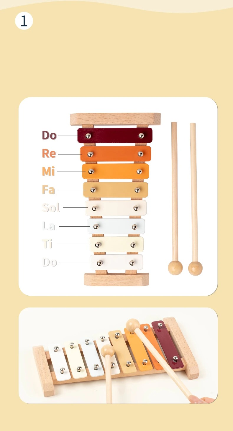 Baby Musical Instruments Montessori Wooden Toys,Percussion Xylophone ...
