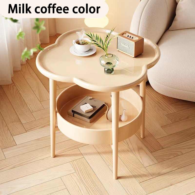 Cream Coffee Tables Furniture Nordic Living Room Sofa Side Double Layer ...