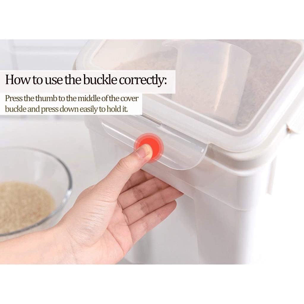 Rice Dispenser 25 Kilos Sealed Rice Storage Container Storage Food Rice ...